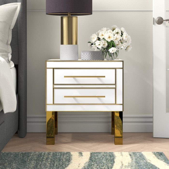 Willa Arlo Interiors Gigi White Lacquer Side Table & Reviews | Wayfair